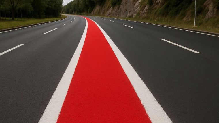 4 kilometer lange rode lijn op de Route du Soleil lijkt vooral uit de ...